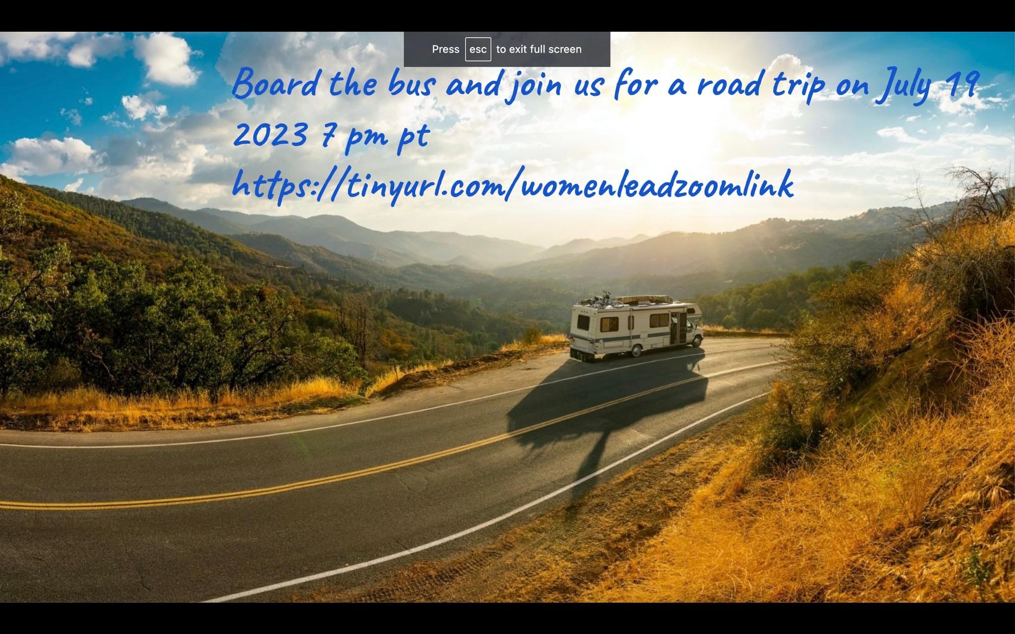 Meeting – Road Trips – Women L.E.A.D. Toastmasters